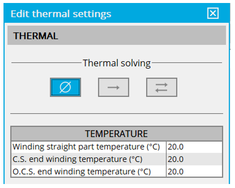 Thermal settings